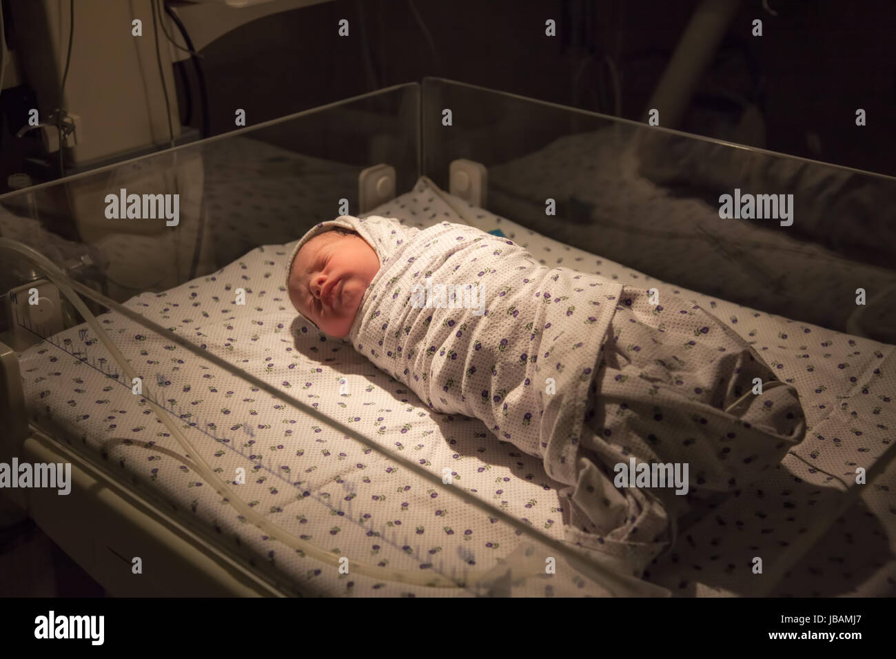 Just born baby boy at ICU in hospital Stock Photo - Alamy