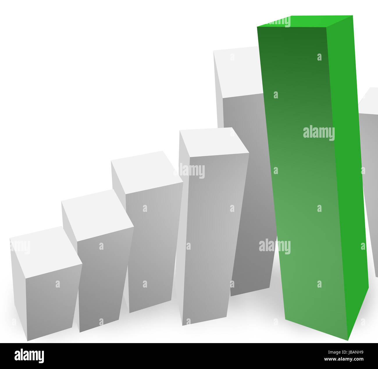 Business 3D bar chart and white background Stock Photo - Alamy