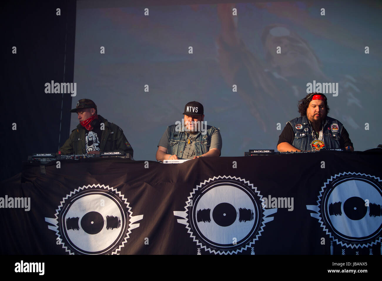 A Tribe Called Red performing at the 2017 Field Trip Music & Arts ...