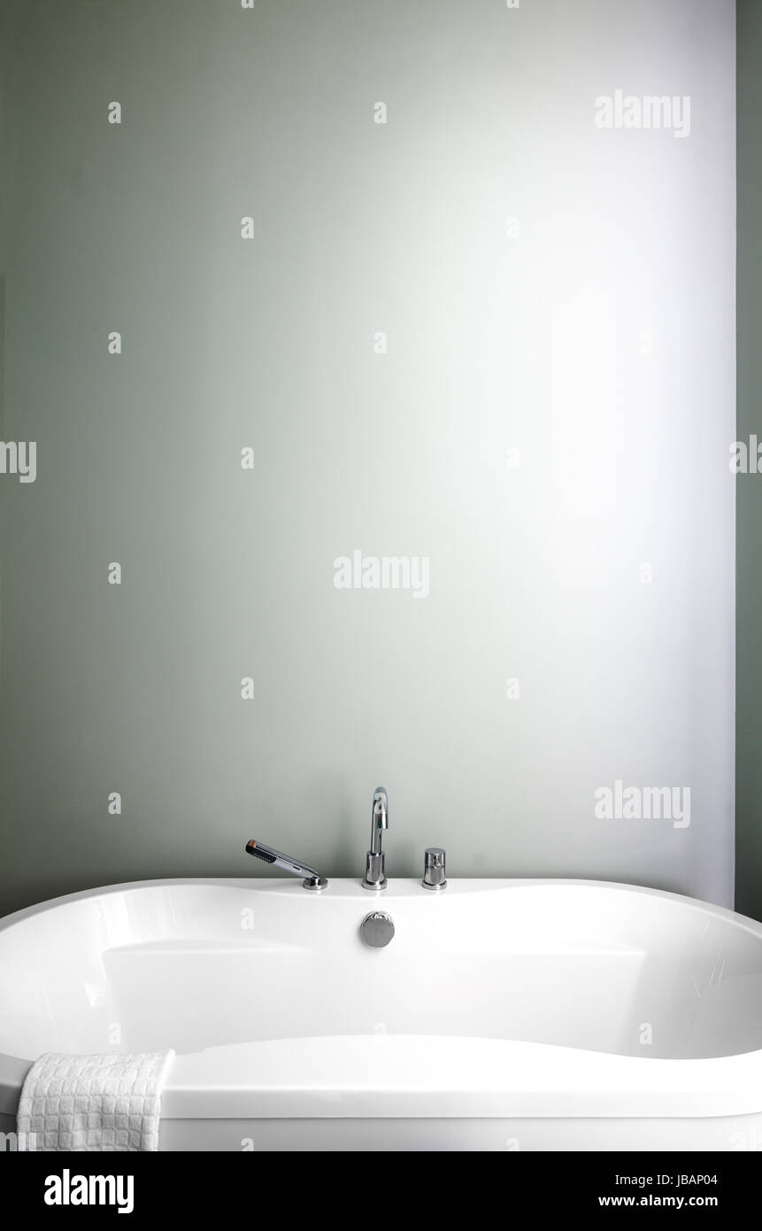 Modern Bathroom with blank wall for your test, image or logo. Soft ...
