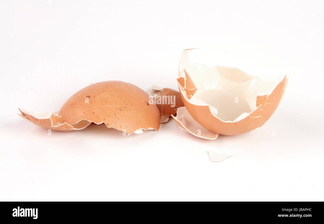 broken egg shell isolated on white background Stock Photo - Alamy
