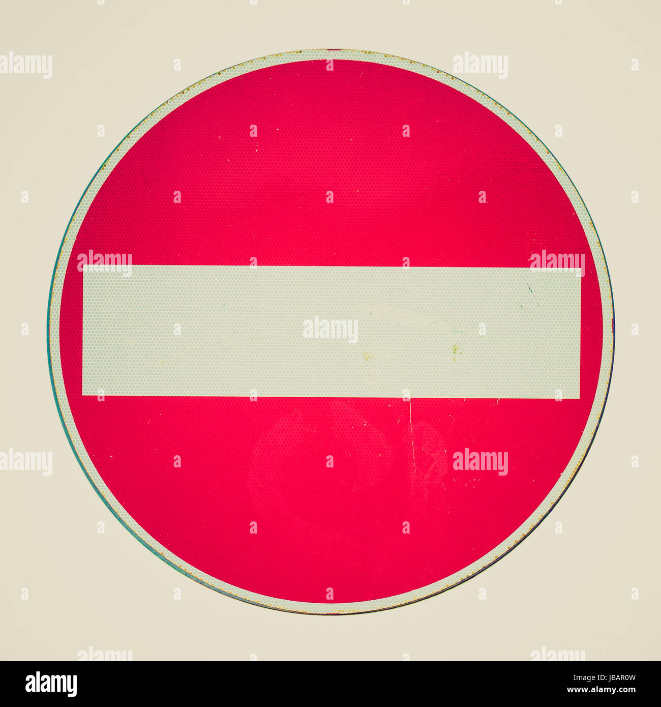 Vintage retro looking No entry traffic sign isolated on white Stock ...