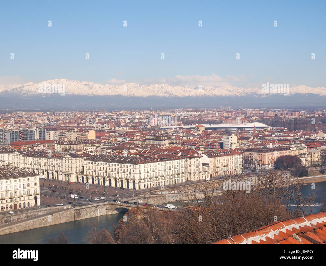 Turin skyline panorama seen from the hills surrounding the city Stock ...