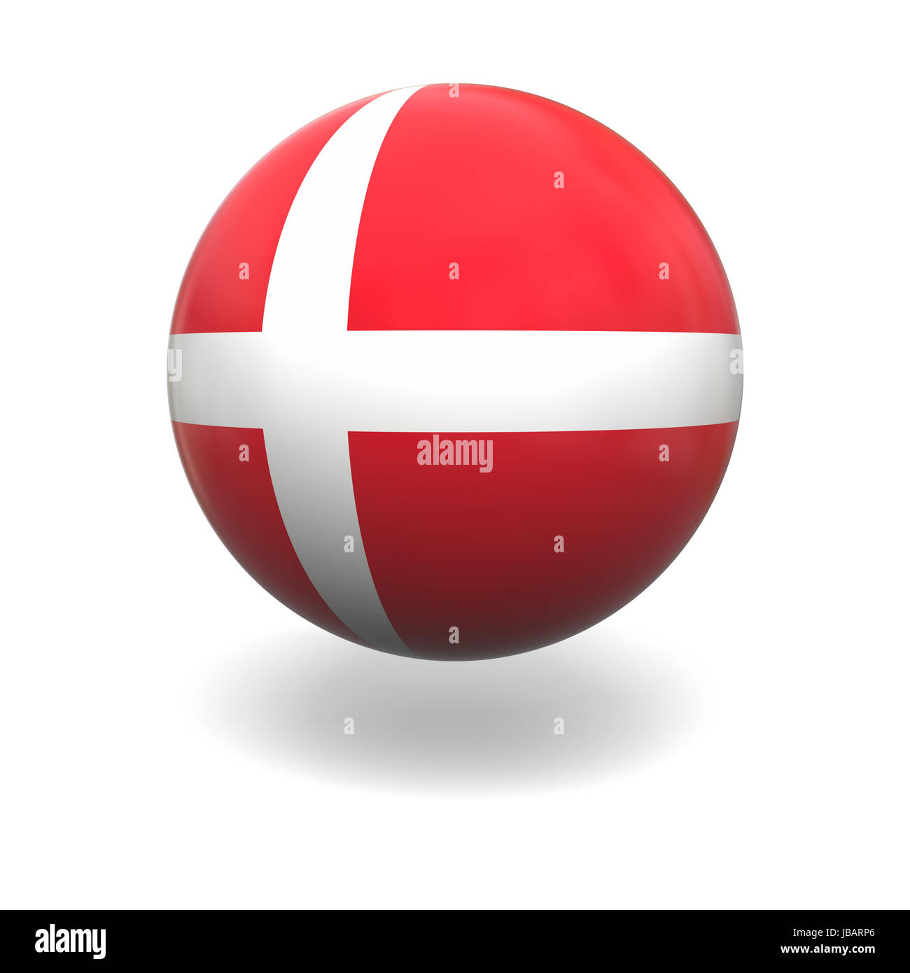 National flag of Denmark on sphere isolated on white background Stock ...