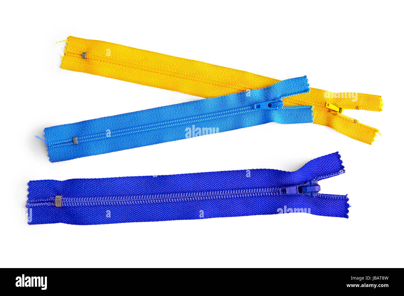 Detachable locks azure, blue and yellow colors isolated on white ...
