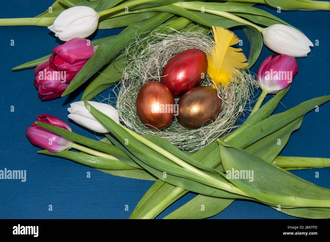 Easter egg and Tulips for the feast of the radiant resurrection of ...