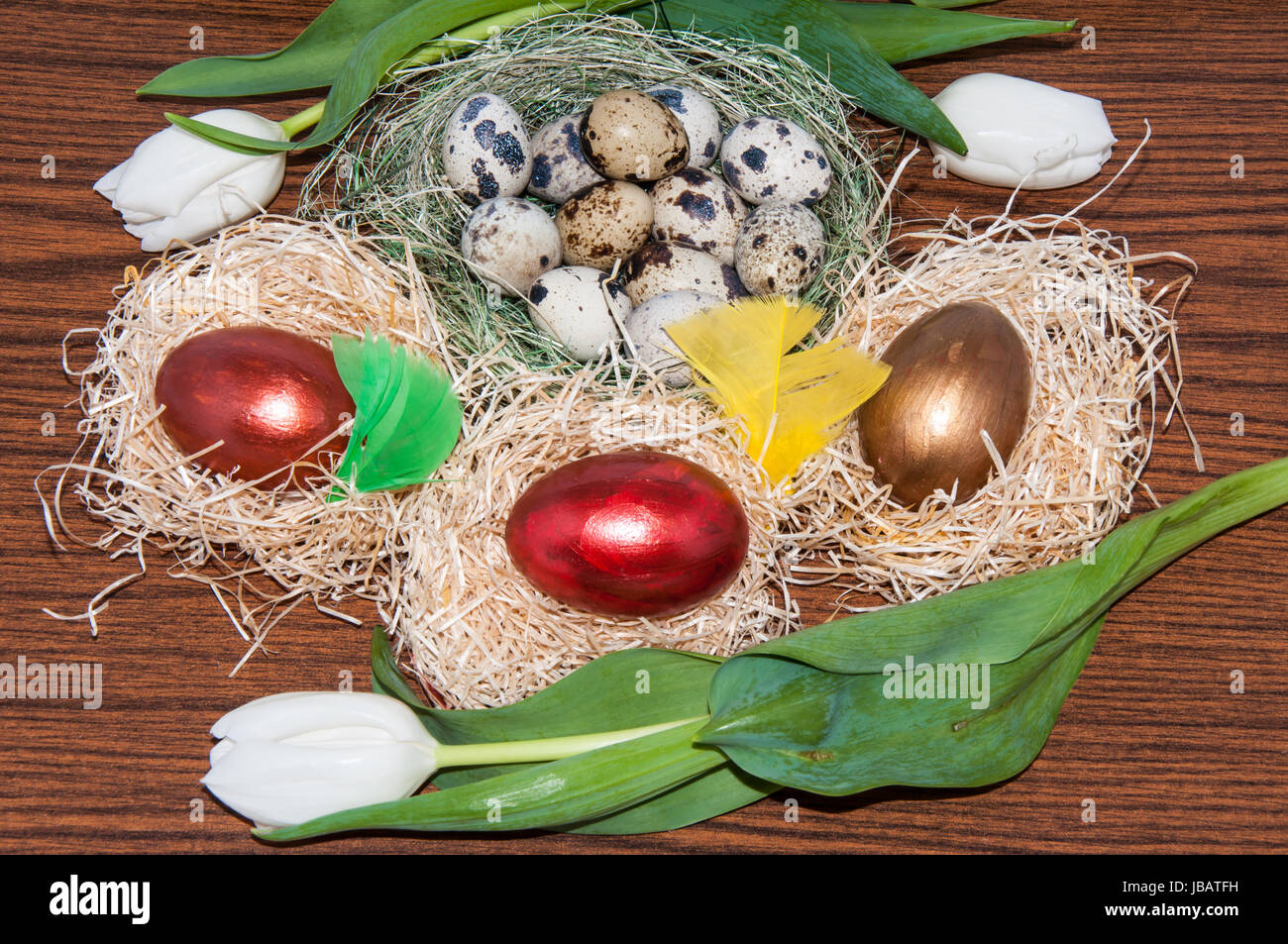 Easter egg and Tulips for the feast of the radiant resurrection of ...