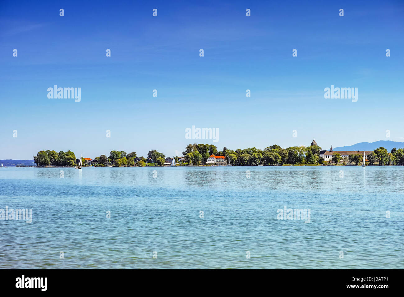 The scenic lake Chiemsee Stock Photo - Alamy
