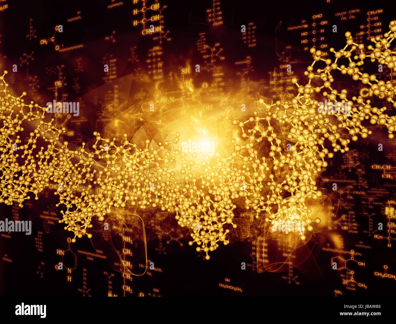 Molecular Dreams series. Backdrop composed of conceptual atoms ...