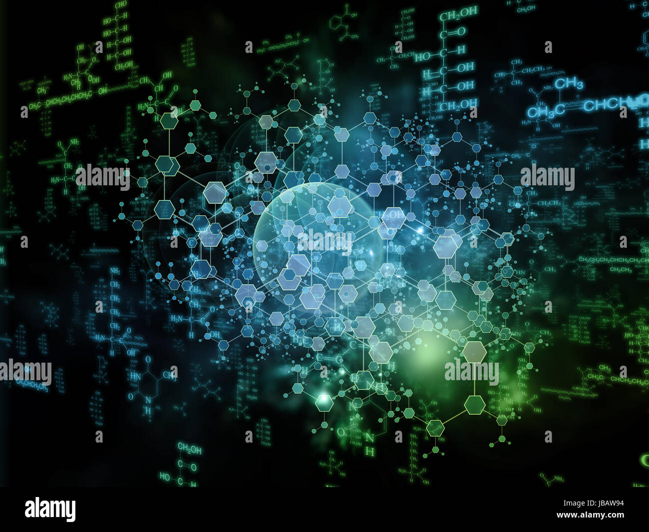 Molecular Dreams series. Backdrop of conceptual atoms, molecules and ...