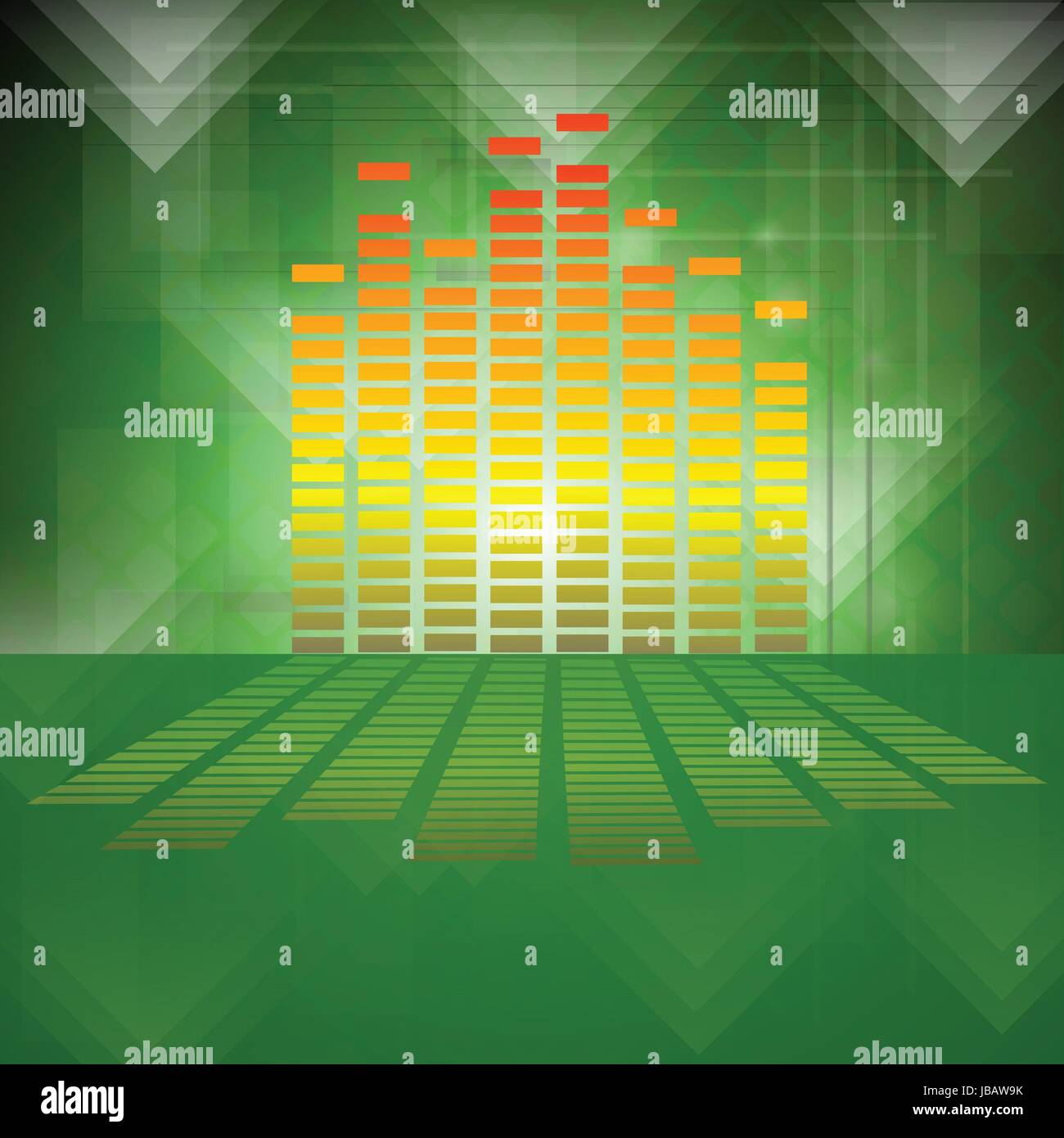 colorful illustration with equalizer on green background for your ...
