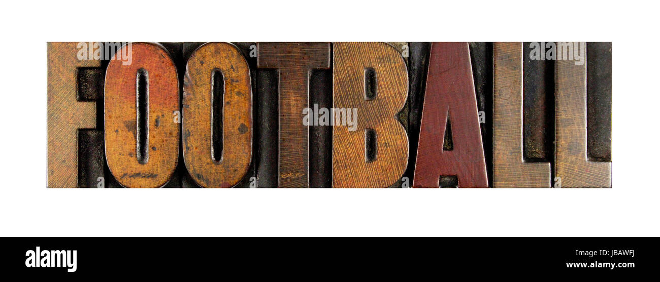 Word football written in hi-res stock photography and images - Alamy