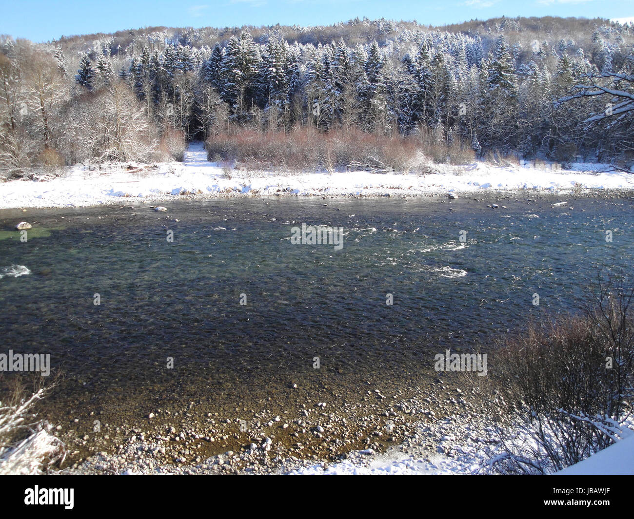 Isar River in the south of Bavaria in winter Stock Photo - Alamy