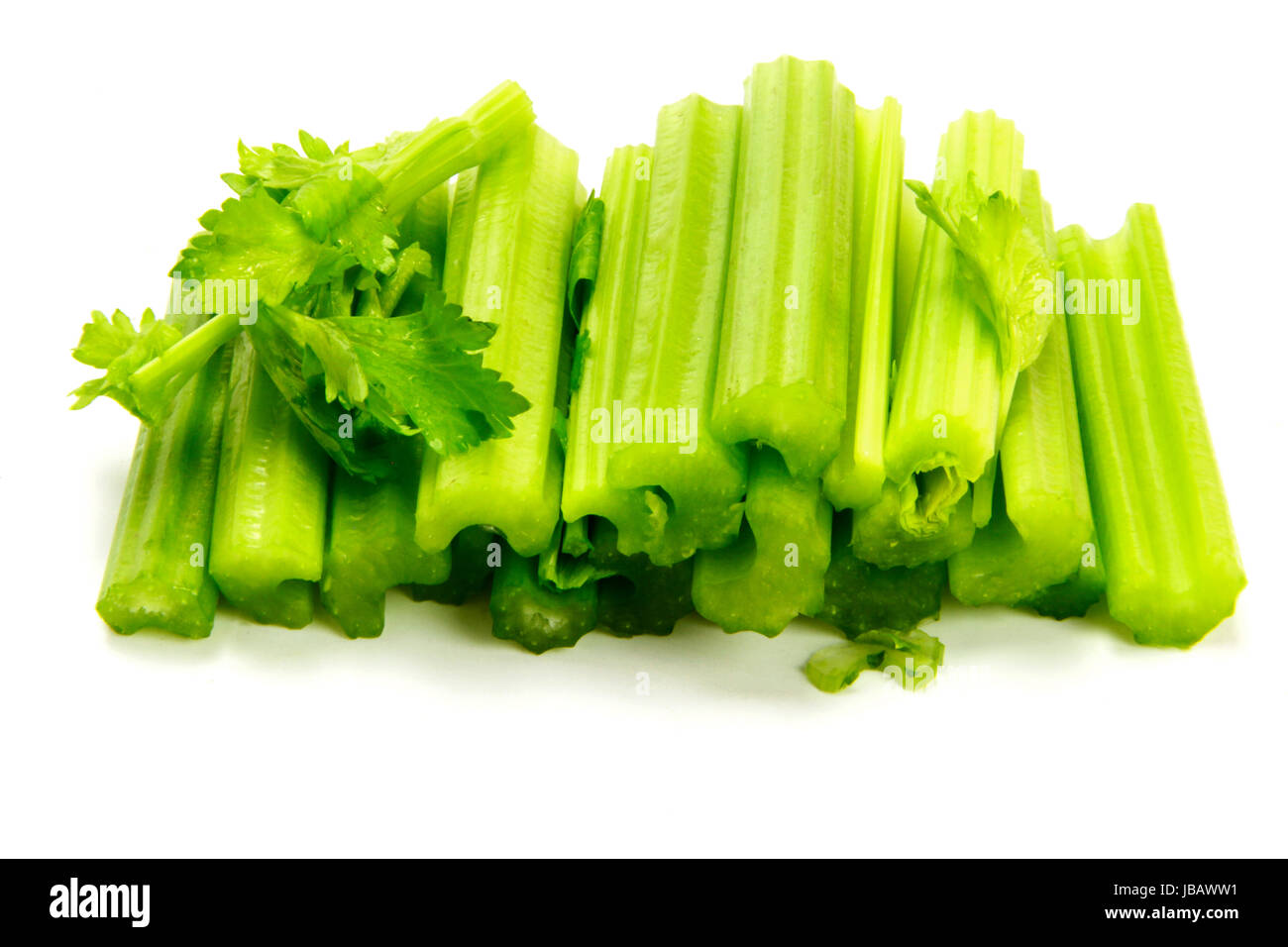 cutted fresh celery on the white background Stock Photo - Alamy