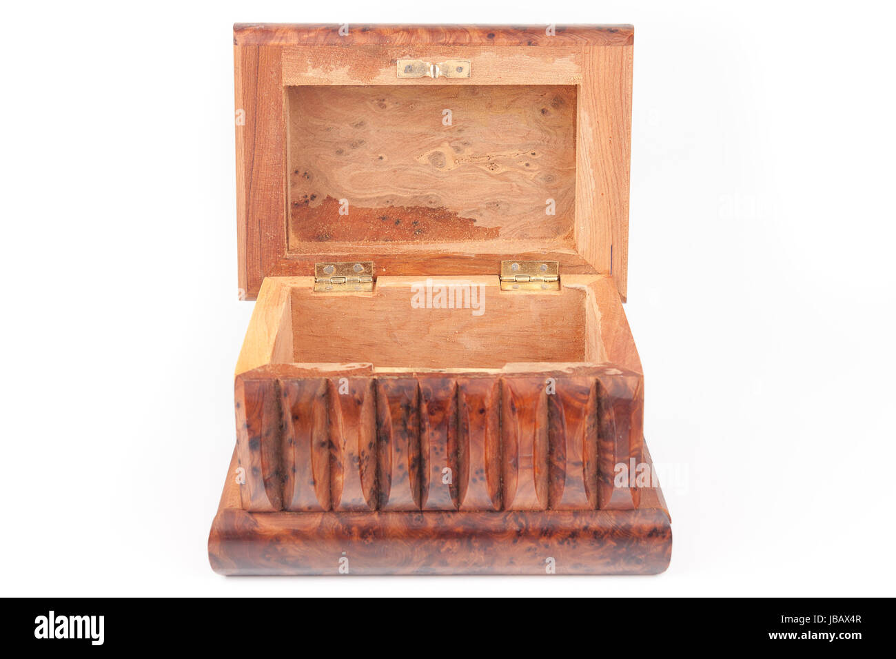 Wooden casket on white background Stock Photo - Alamy