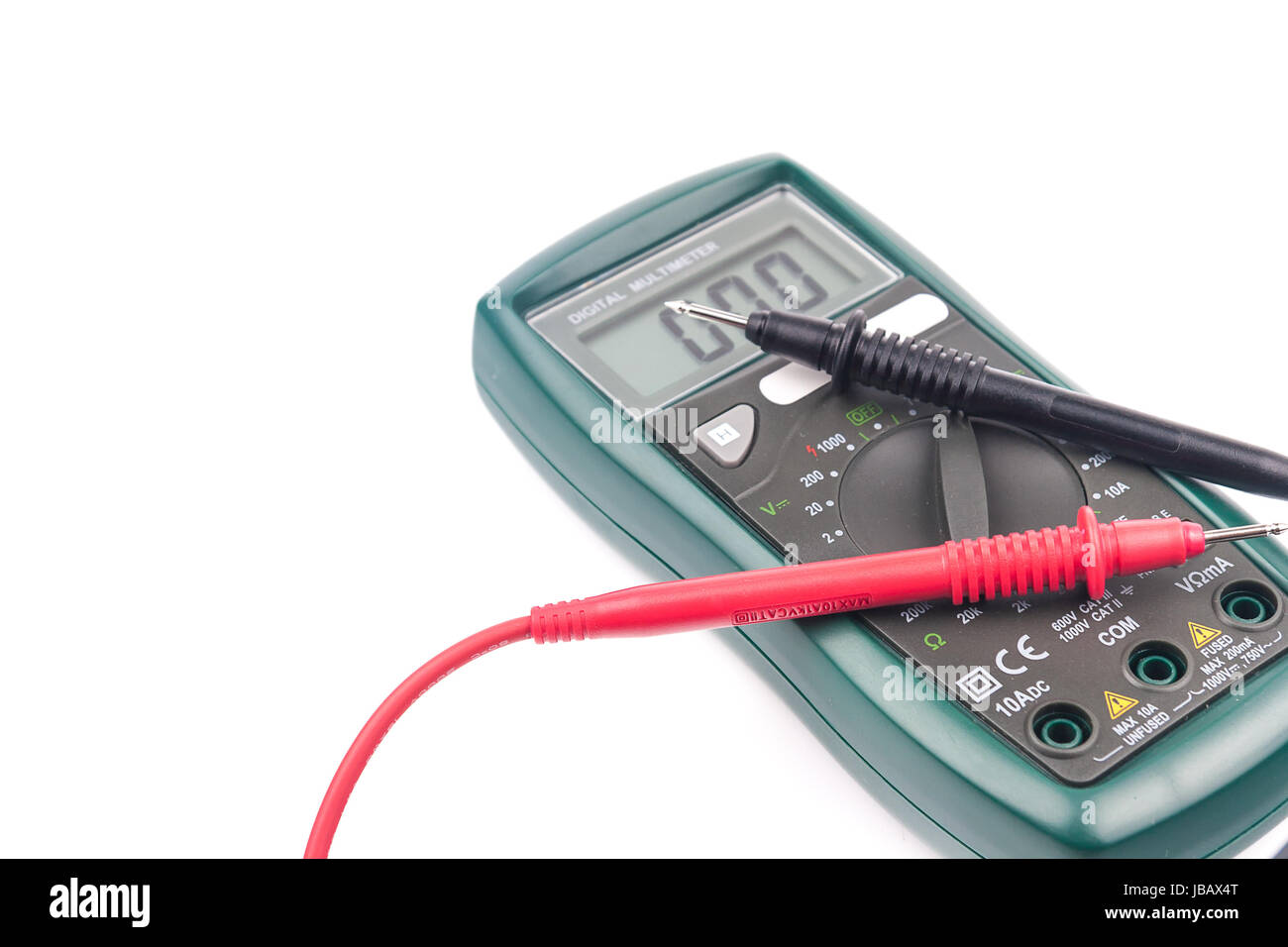 Digital multimeter isolated on white background Stock Photo - Alamy