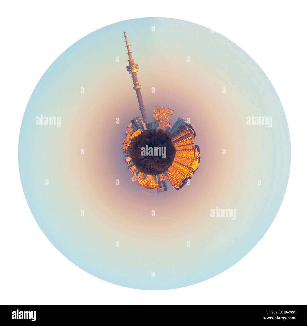 Top view on cityscape sunrise Cut Out Stock Images & Pictures - Alamy