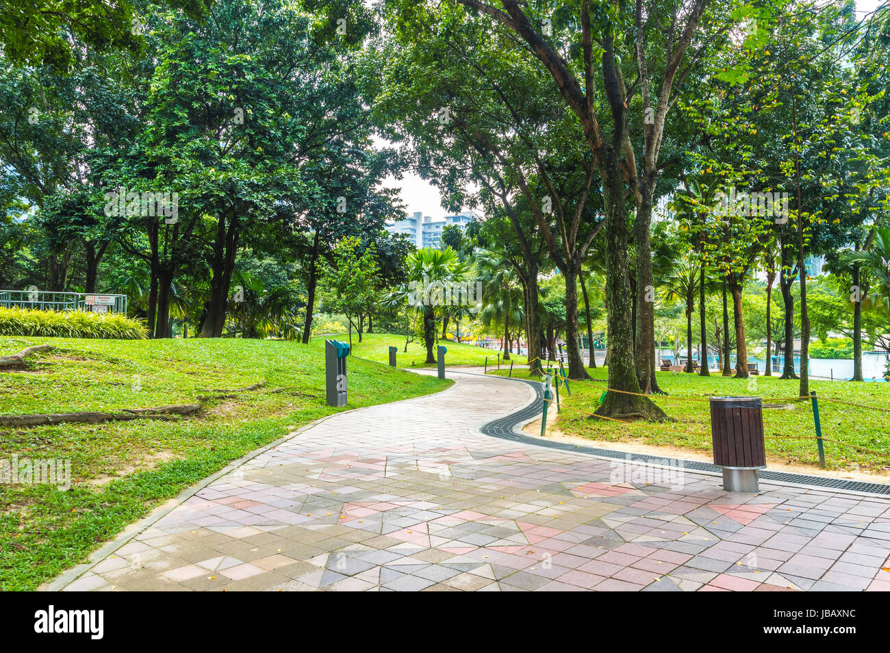 Jogging track at garden Stock Photo - Alamy