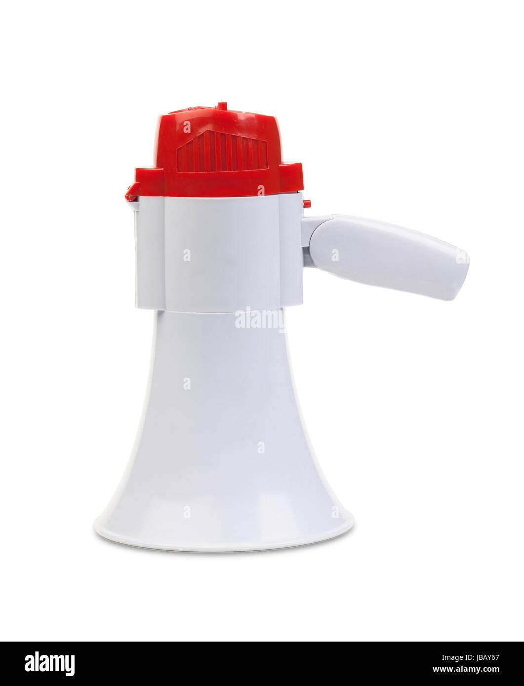 One megaphone isolated on a white background Stock Photo - Alamy