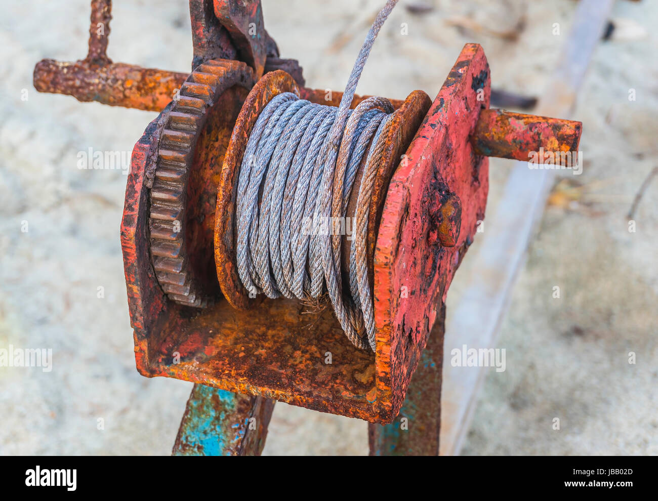 Steel wire rope cable closeup Stock Photo - Alamy