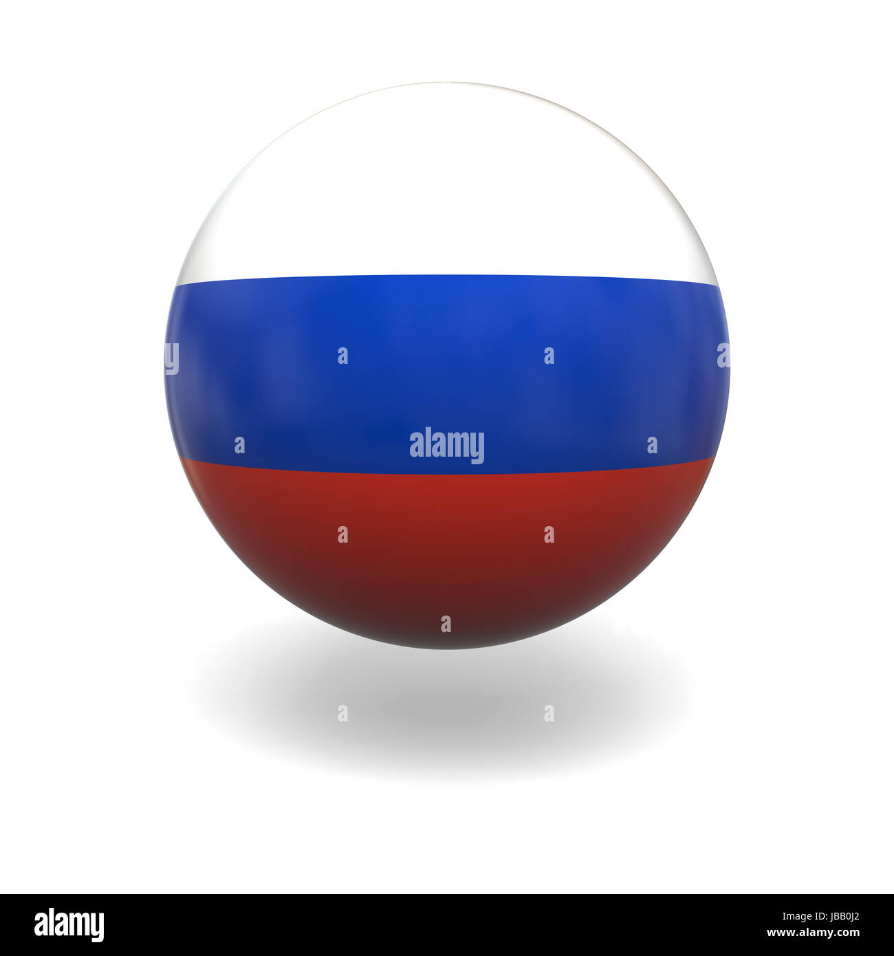National flag of Russia on sphere isolated on white background Stock ...
