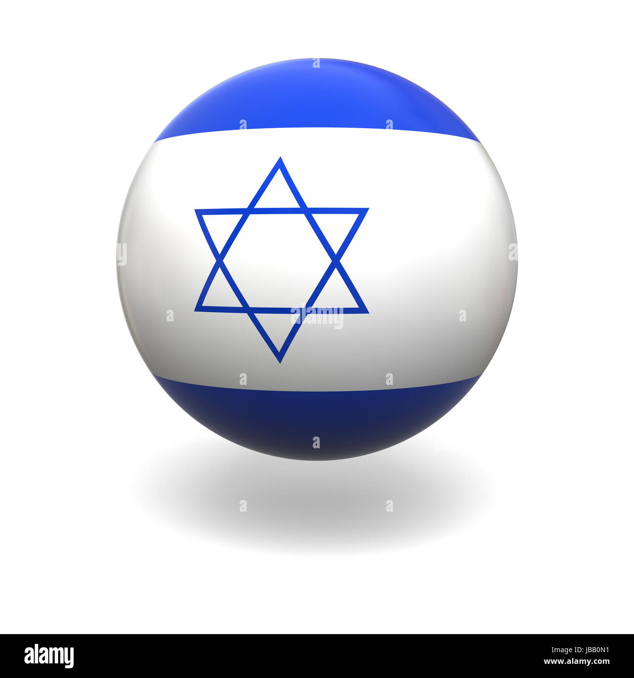 National flag of Israel on sphere isolated on white background Stock ...
