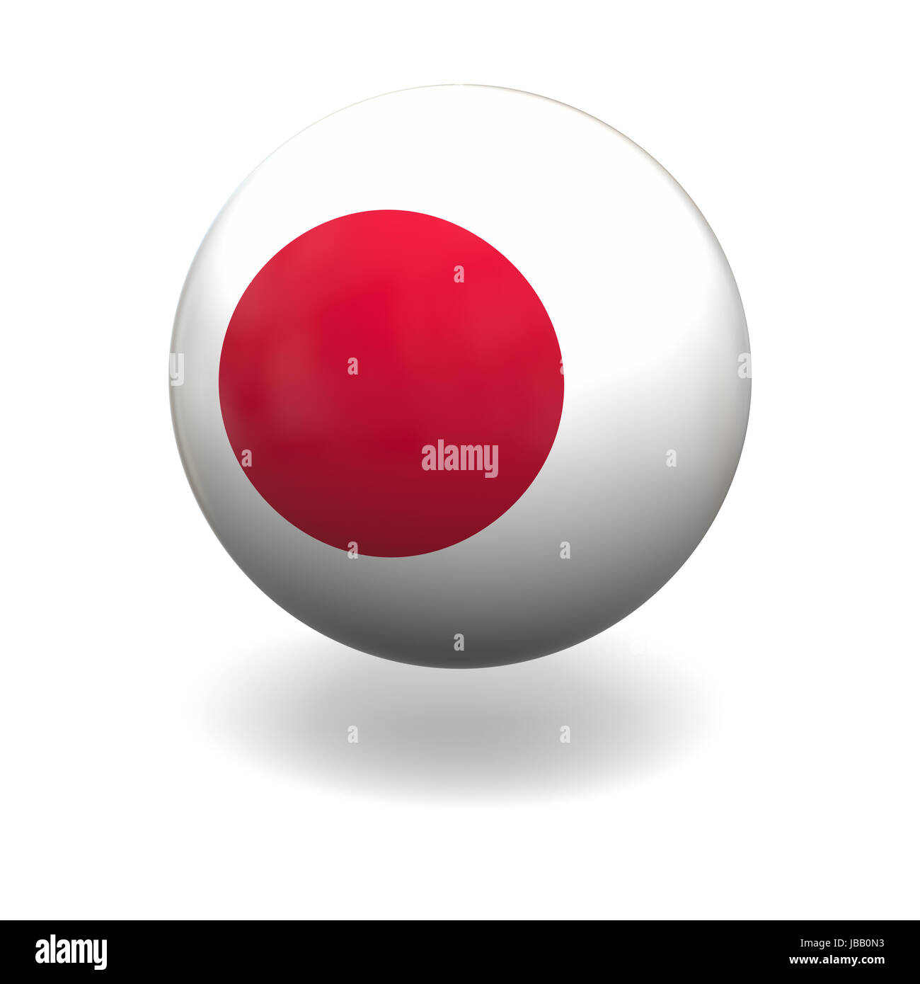 National flag of Japan on sphere isolated on white background Stock ...