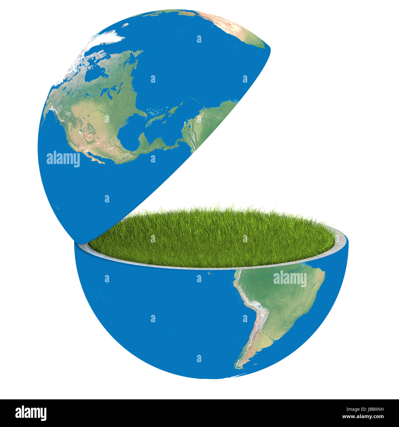 Opening planet Earth isolated on white background, concept of ecology ...