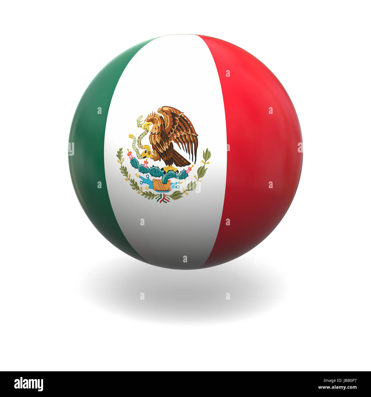 National flag of Mexico on sphere isolated on white background Stock ...