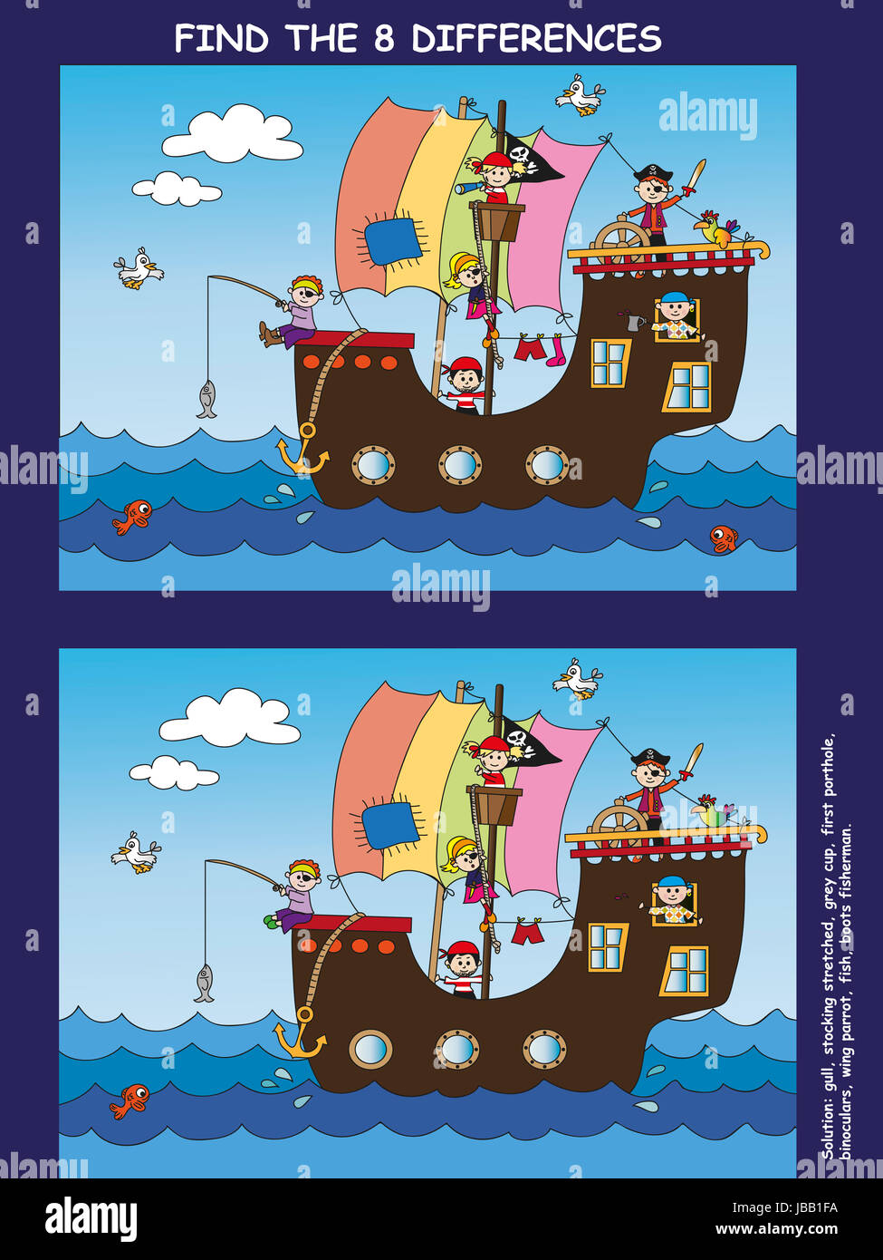 game for children: find the eight differences Stock Photo - Alamy