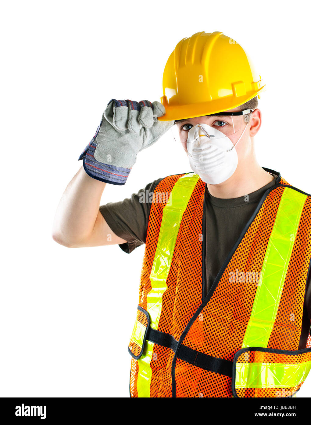 Male construction worker wearing safety protective gear Stock Photo - Alamy