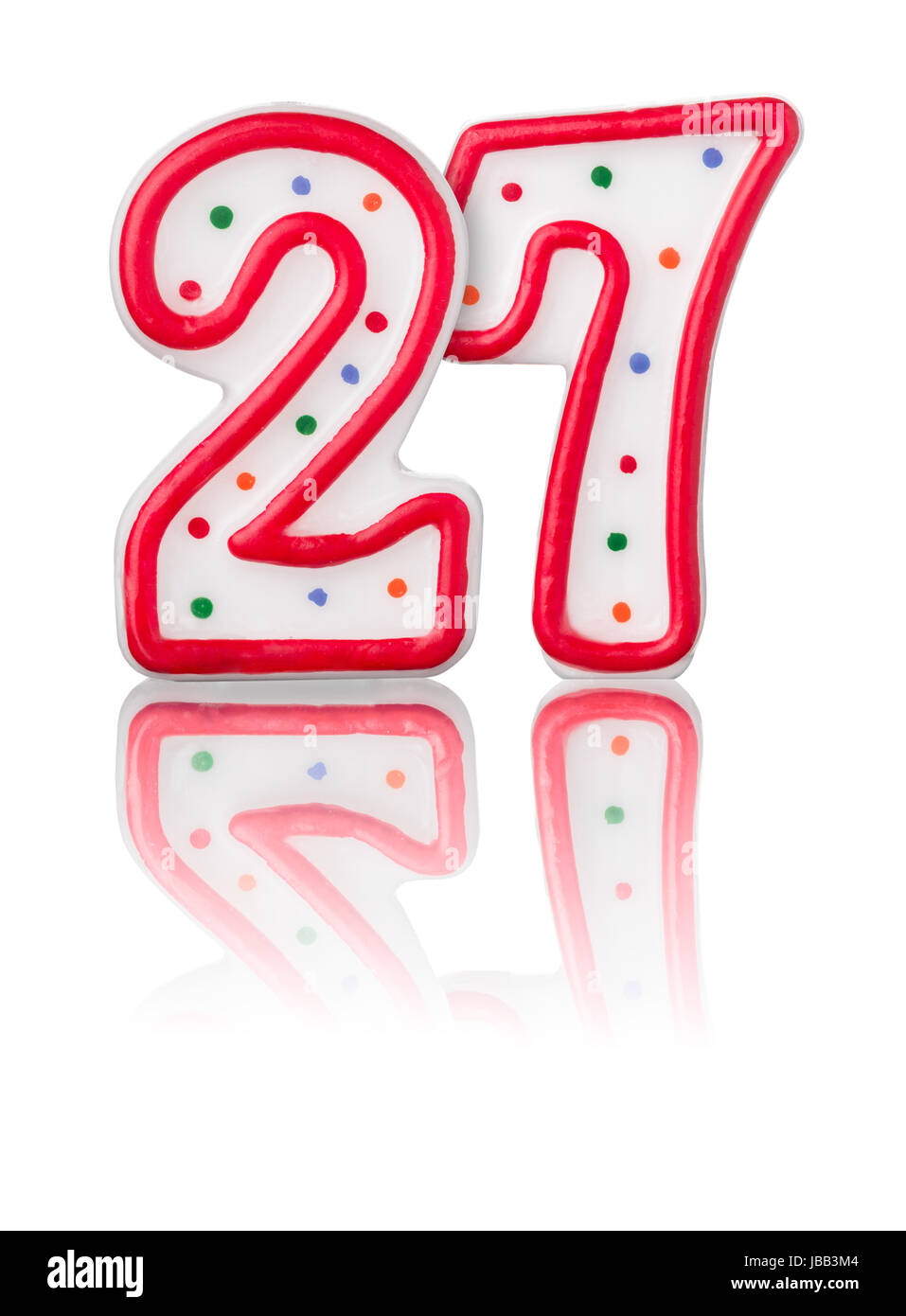 Rote Nummer 27 mit Reflexion Stock Photo - Alamy