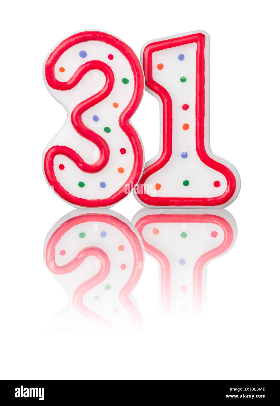 Rote Nummer 31 mit Reflexion Stock Photo - Alamy