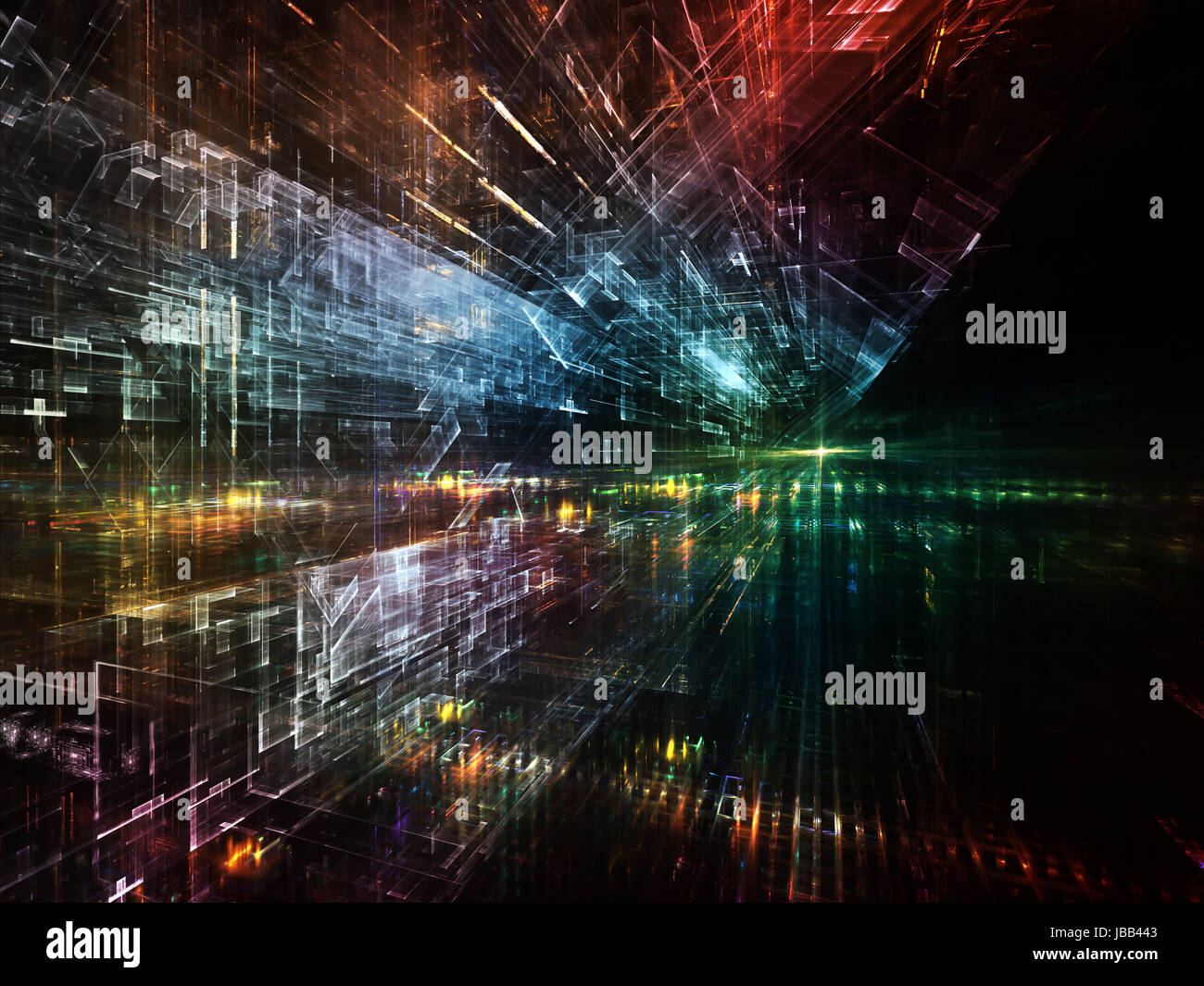 City Lights series. Abstract design made of technological fractal ...