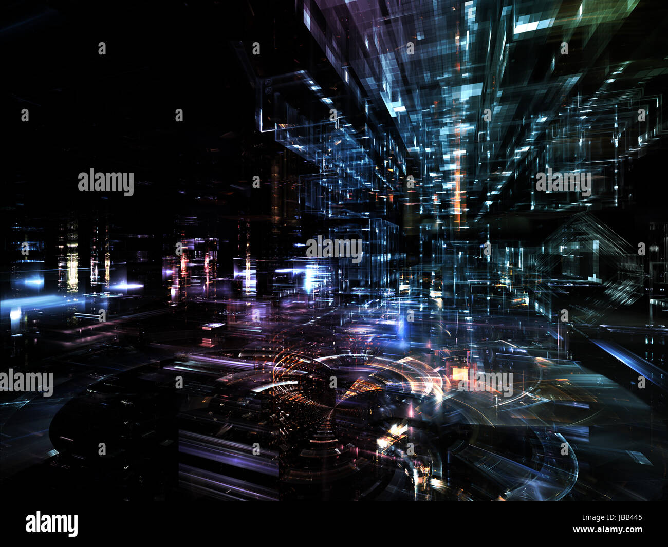 City Lights series. Background design of technological fractal textures ...