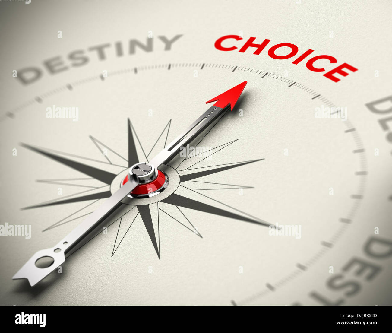 Abstract compass with needle pointing the word choice. Conceptual image ...