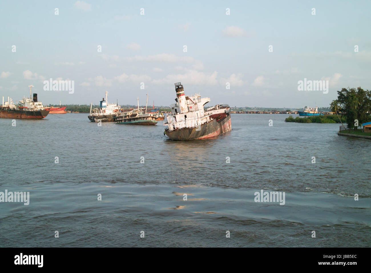 rusty ship in lagos harbour in nigeria africa Stock Photo - Alamy