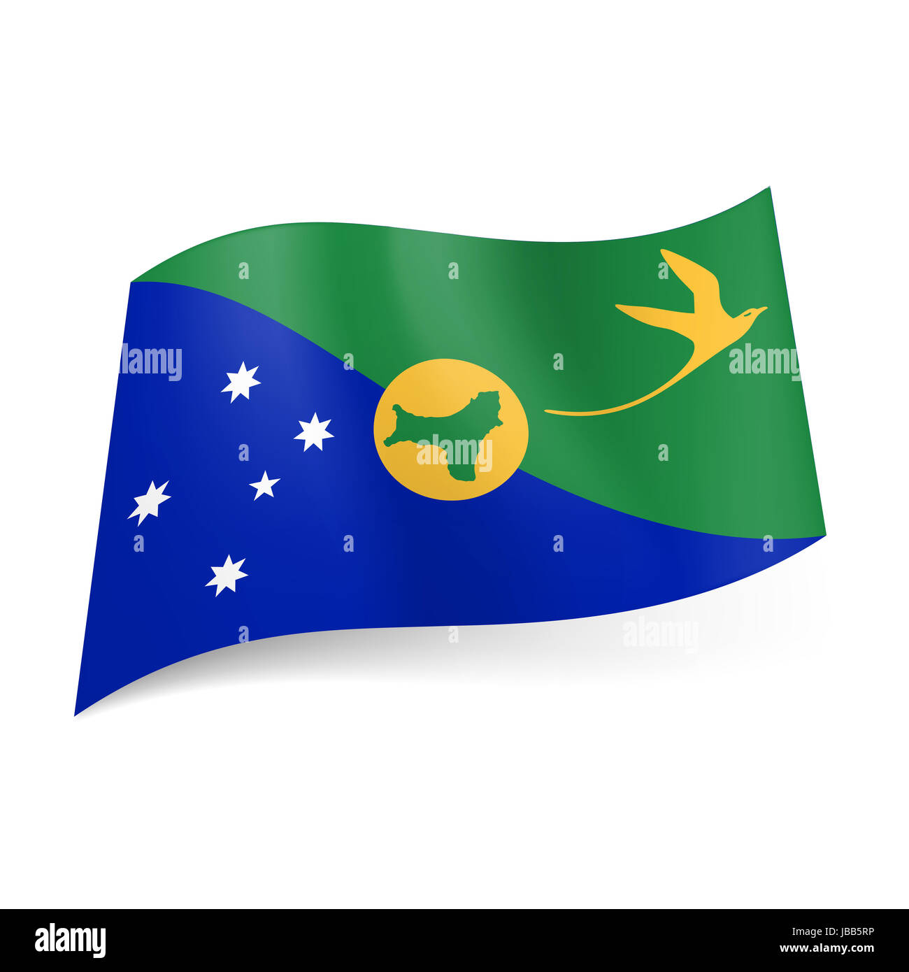 National flag of Christmas Island: blue and green diagonal fields with ...