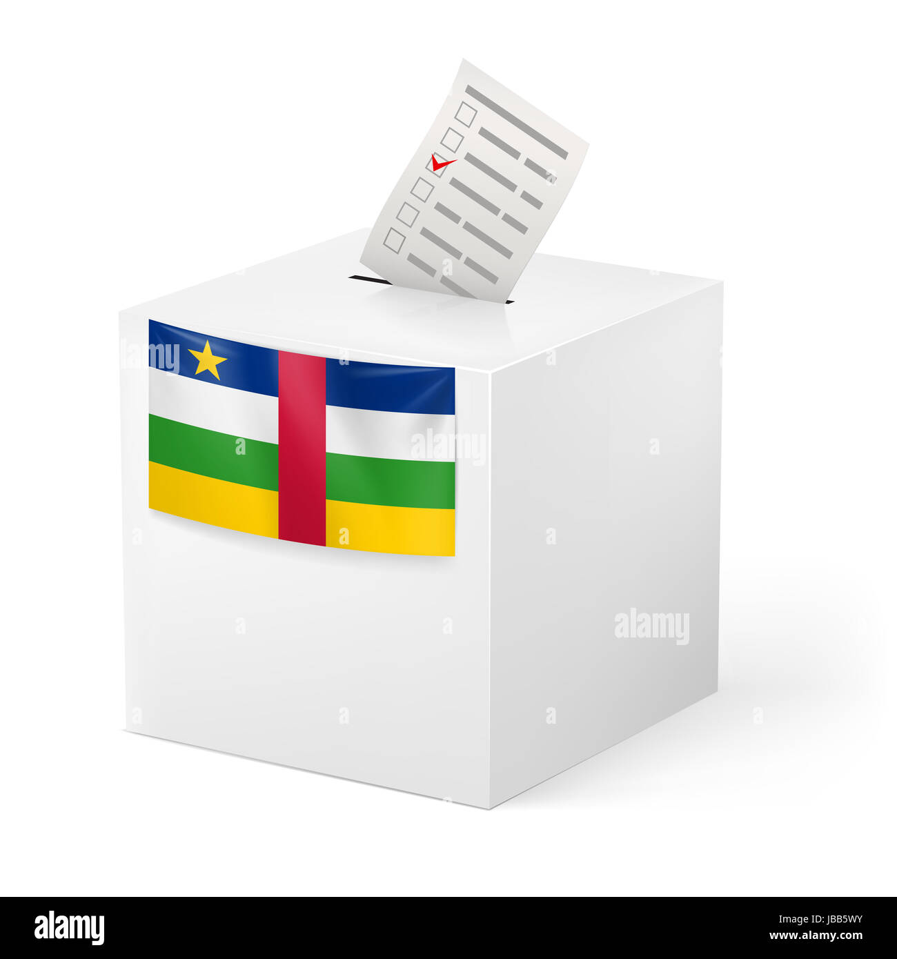 Election in Central African Republic: ballot box with voting paper on ...