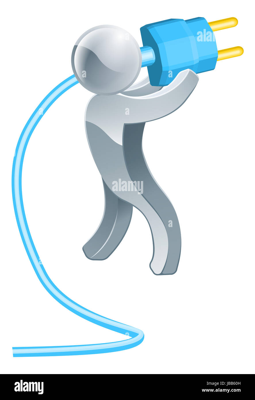 Energy Plug Character Connection Icon High Resolution Stock Photography ...