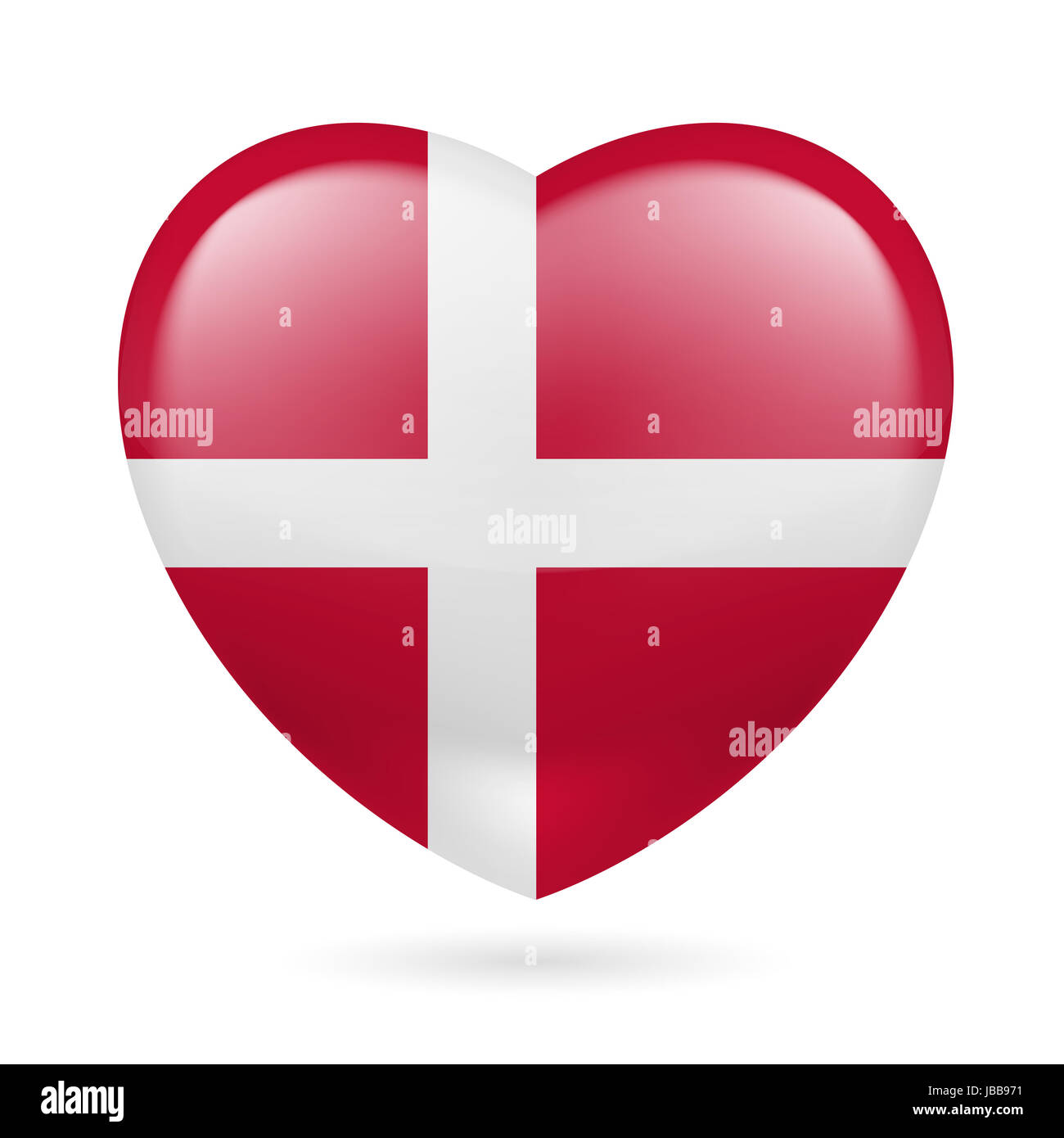 Heart with Danish flag colors. I love Denmark Stock Photo - Alamy