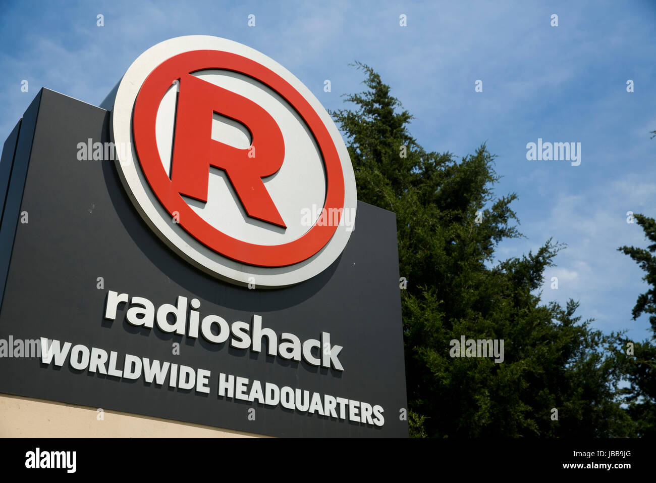 A logo sign outside of the headquarters of RadioShack in Fort Worth ...