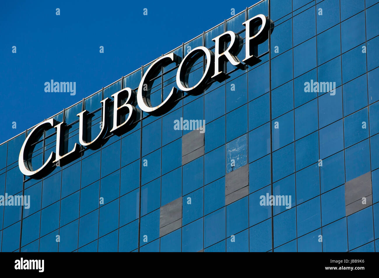 A logo sign outside of the headquarters of ClubCorp in Dallas, Texas ...