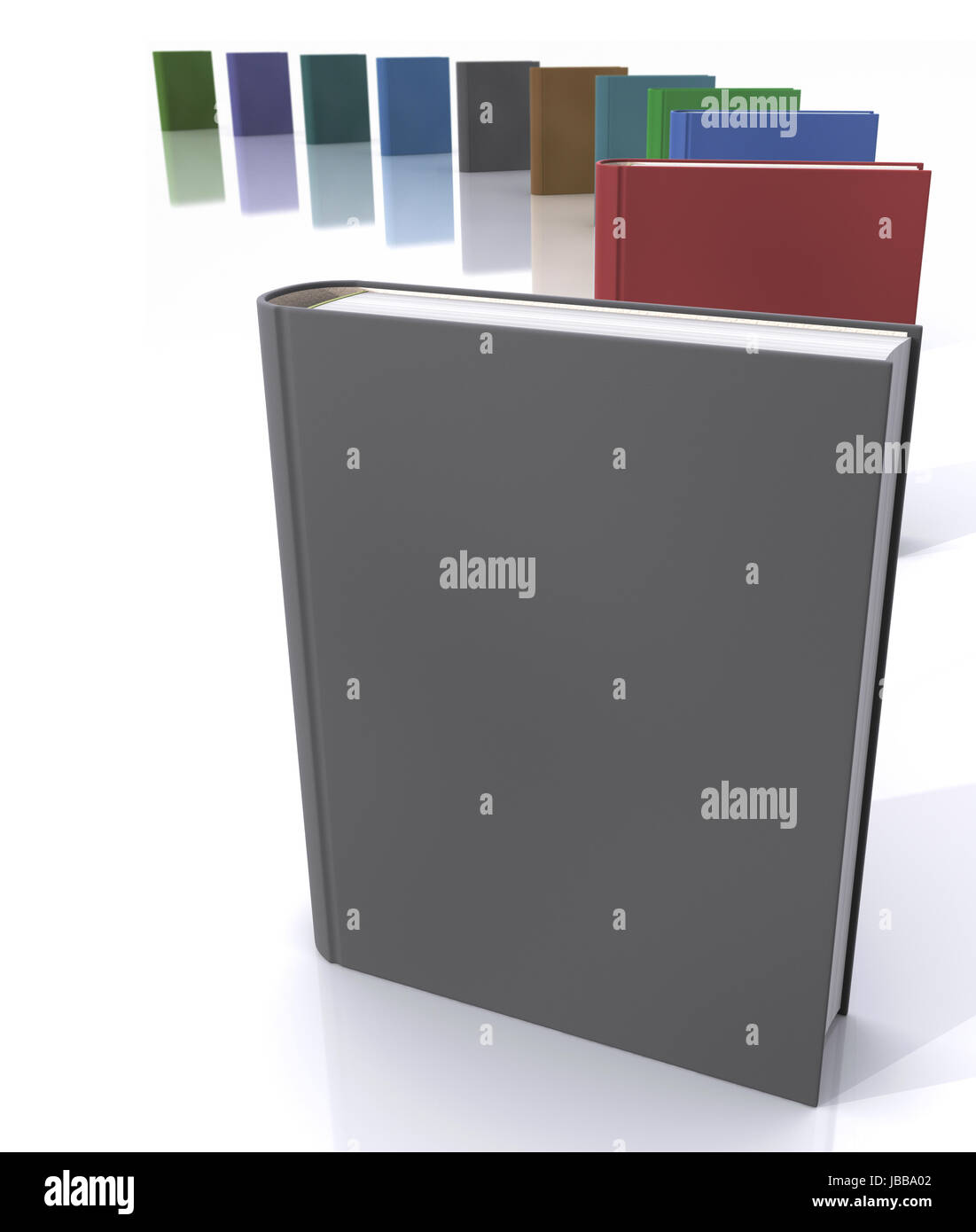 Books standing on white background Stock Photo - Alamy