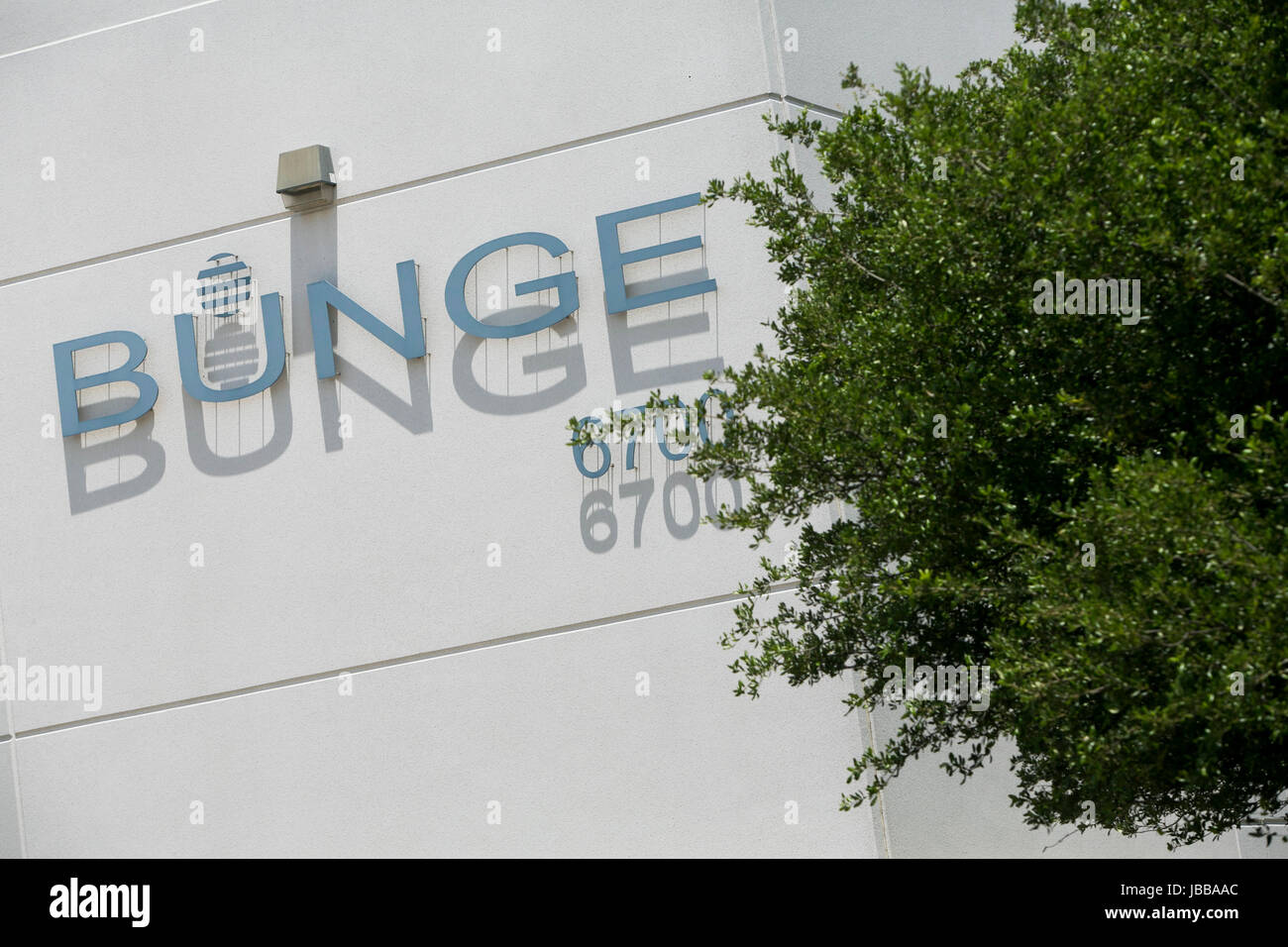 A logo sign outside of a facility occupied by Bunge Limited in Fort ...