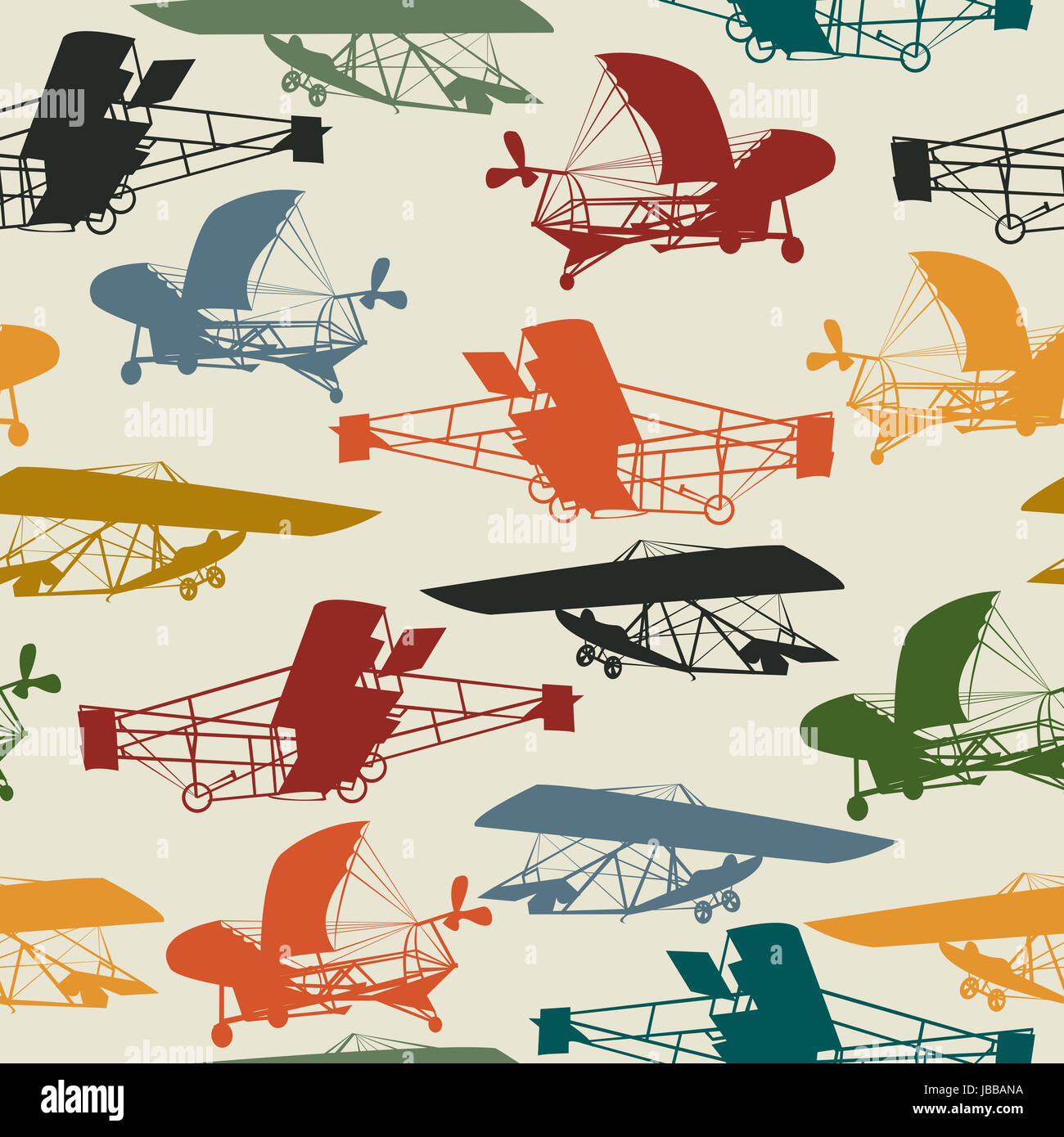 Vintage planes seamless pattern design Stock Photo - Alamy