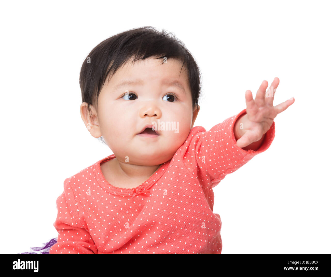 Asia baby girl hand up Stock Photo - Alamy