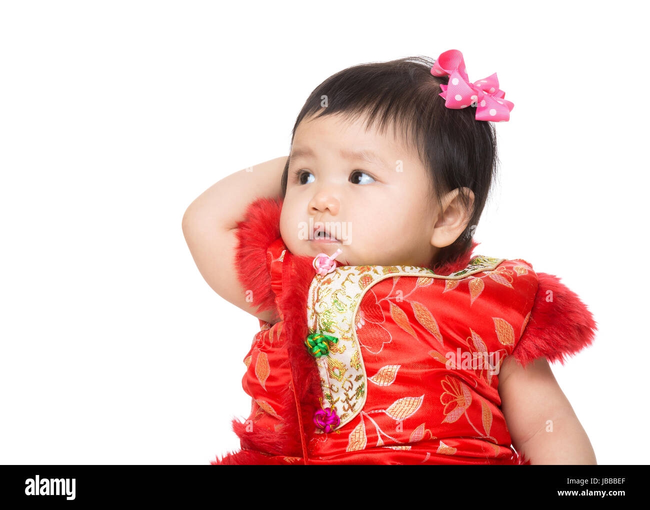 Chinese girl scratch head Stock Photo - Alamy