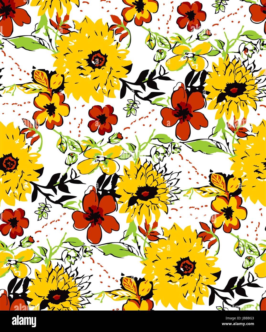 Seamless Flower Background Stock Vector Image & Art - Alamy