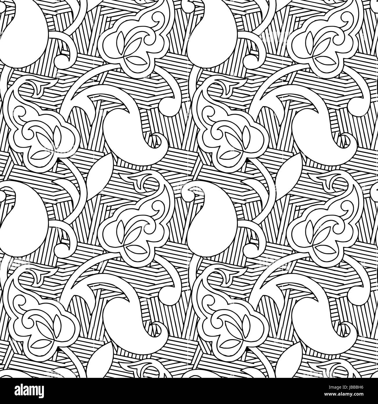 ornamental paisley border pattern Stock Vector Image & Art - Alamy